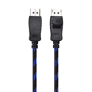 Cable Matters [VESA Certified] 6 ft 32.4Gbps Braided DisplayPort Cable 1.4, 8K 60Hz / 4K 240Hz DisplayPort 1.4 Cable with FreeSync, G-SYNC and HDR for Gaming Monitor, PC, RTX 4080/4090, RX 6800/6900