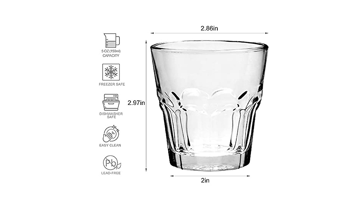 Rock Bar Stackable Beverage Glasses Set of 8 - Durable & Safe Drinkware
