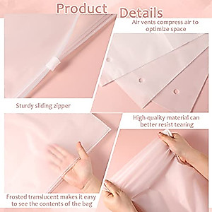 100 Pack Frosted Zipper Packaging Bags Clear Poly Bags Resealable Plastic Zipper Clothes Storage Bag For Clothing Shirt Jeans Pants T-Shirts Organizer Packaging Products(13.78 x 15.75 Inch)