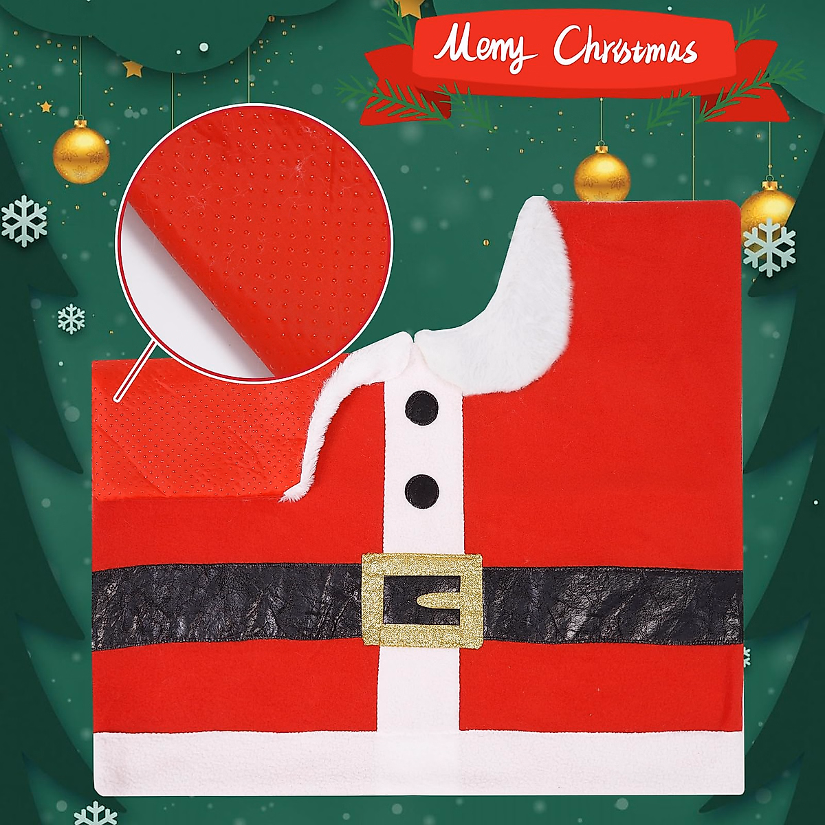 BANYUP Christmas Bathroom Decoration Set 4Pcs with Toilet Cover Rugs Tank Cover Paper Box Cover Festive Indoor Party Decor Toilet Cover