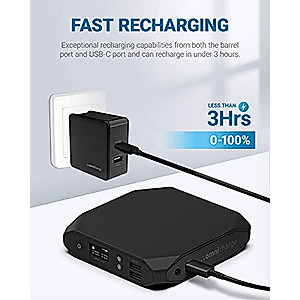 Omni 20+ 20000mah Laptop Power Bank | AC/DC/USB-C/Wireless Battery Backup for Laptops:MacBook Pro/iPad Pro/Dell/Surface | Cameras:Canon/Nikon/DSLR/DJI Drones | Smart Devices:iPhone/Samsung