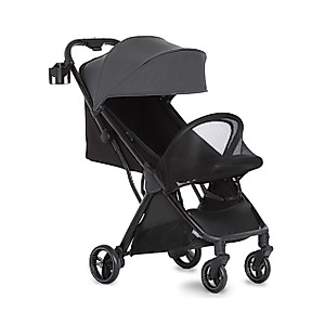 Dream On Me Insta Auto Fold Stroller | Portable Traveling Stroller | One Touch Fold | Compact Perfect for Plane, Grey