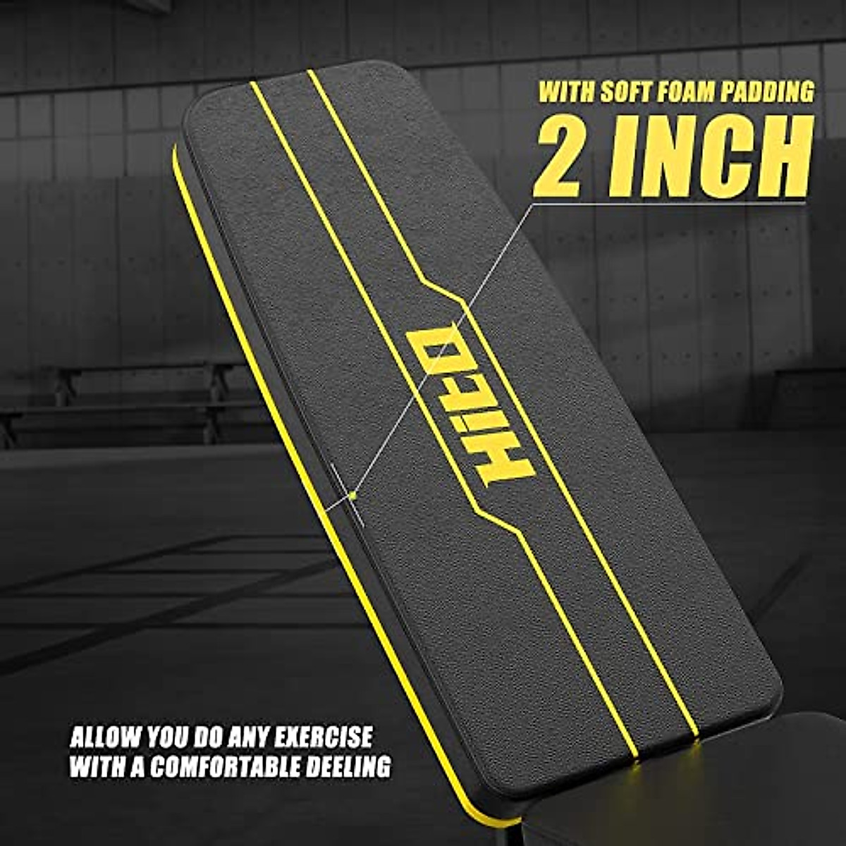 HITOSPORT Weight Bench, Adjustable Weight Bench, Strength Training Benches For Full Body Workout & Home Gym with Resistance Bands