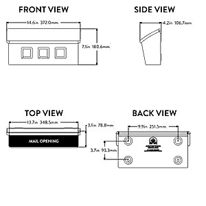 Architectural Mailboxes Wayland Galvanized Steel Wall Mount Mailbox, 2689W-10, White, Small Capacity