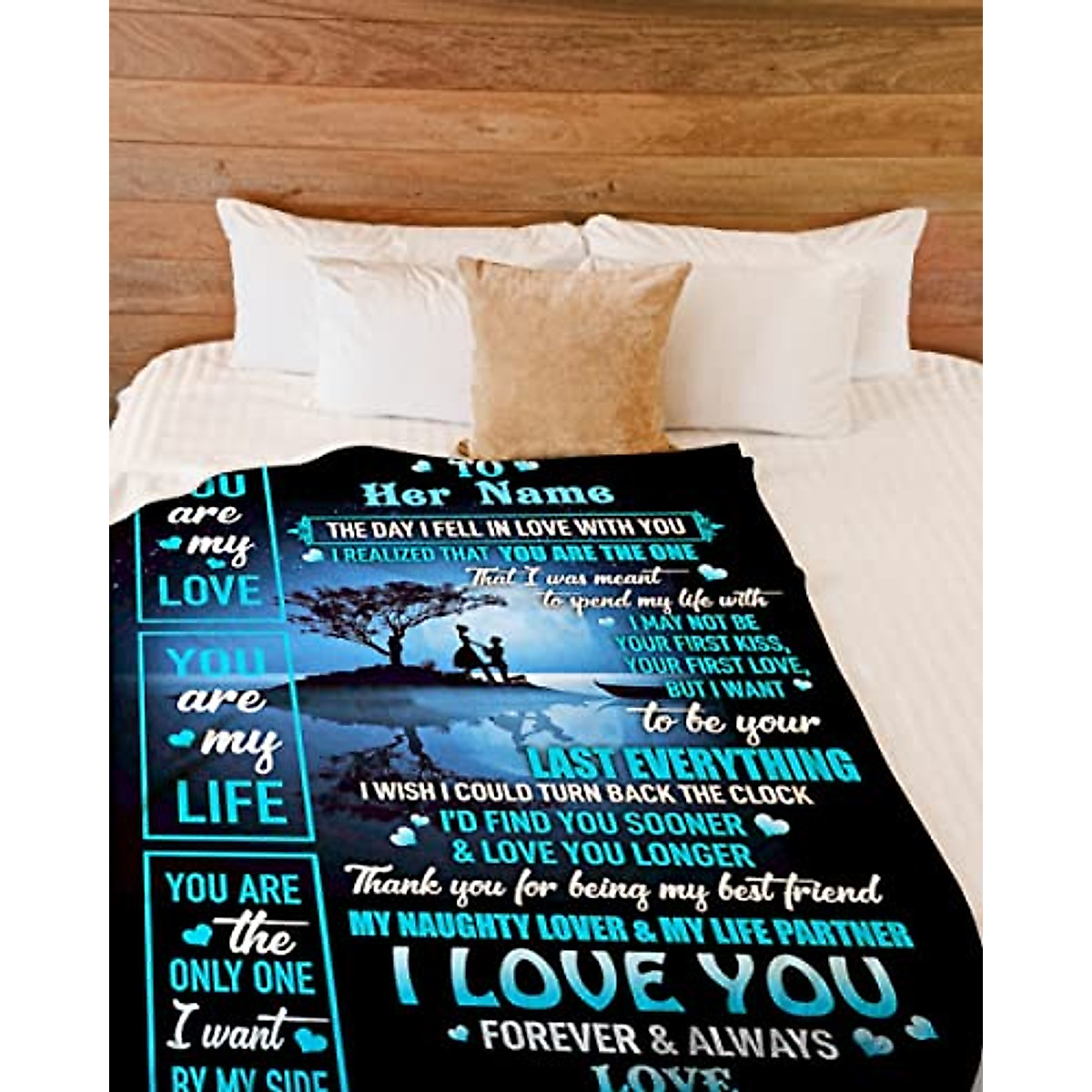 Personalized Blanket for Wife - Fiancee - Girlfriend Blanket, The Day I Fell in Love with You Blanket On Valentine's Day, Birthday, Christmas