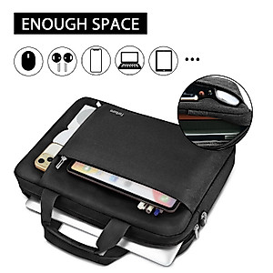 Ferkurn Laptop Bag Women Men Computer Bag Compatible with HP Envy Pavilion Omen/LG Gram/MSI/Dell Inspiron XPS/Lenovo/Acer, Shoulder Strap Carrying Briefcase Messenger Bag Case, Black, 14 Inch