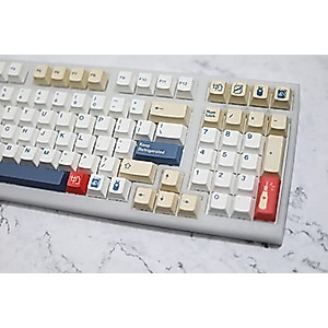 Cmokifuly Soymilk Keycaps Cherry Profile Keycaps Custom Keycaps for Mechanical Keyboard,136 Keys Set PBT Keycaps Dye Sublimation Keycaps (Soymilk)