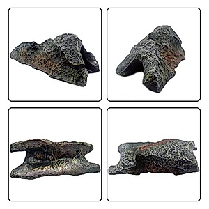 BNOSDM Reptile Hides Large Rock Aquarium Habitat Decor Rock Terrarium Habitat Decor Ornament Shelter for Snake Geckos Lizards Bearded Dragon Turtle Frogs Spiders Amphibians