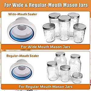 Jar Sealer Kits for FoodSaver Vacuum Sealer Food Storage with Two Accessory Hoses for Mason Jars with Regular and Wide Mouth, Additional Accessory Hose Compatible with More FoodSaver Sealers