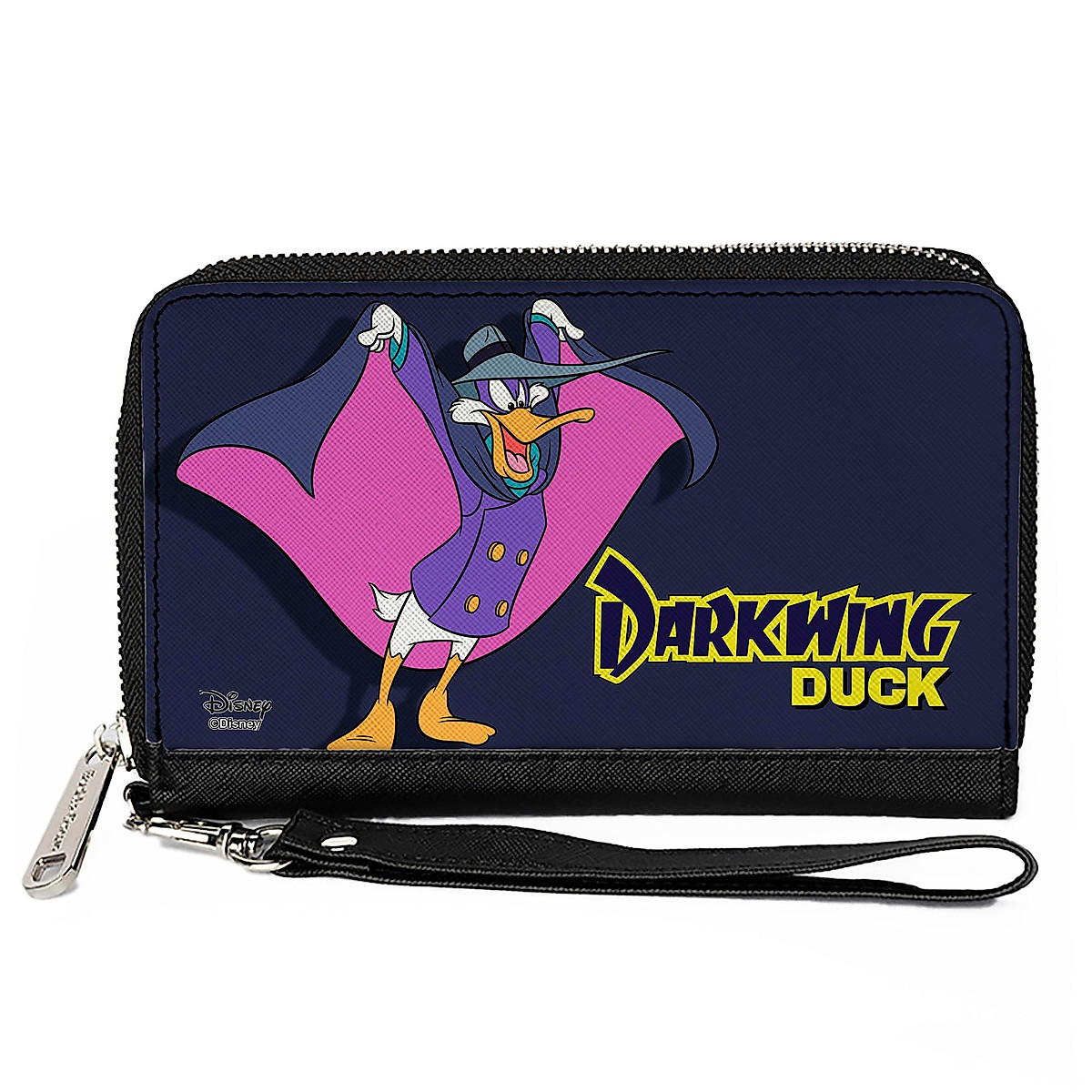 Buckle-Down Women's PU Zip Around Wallet Rectangle-Darkwing Duck, 7.5"x4.5"