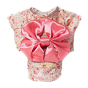 1pc Japanese Kimono with Small Flowers Printing Outfit Costumes for Pets Dogs Puppy (Pink XS)