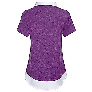 Kimmery Business Casual Tops for Women Summer Shirts for Women 2023 Trendy Womens Short Sleeve Tops for Women 2023 Purple XL
