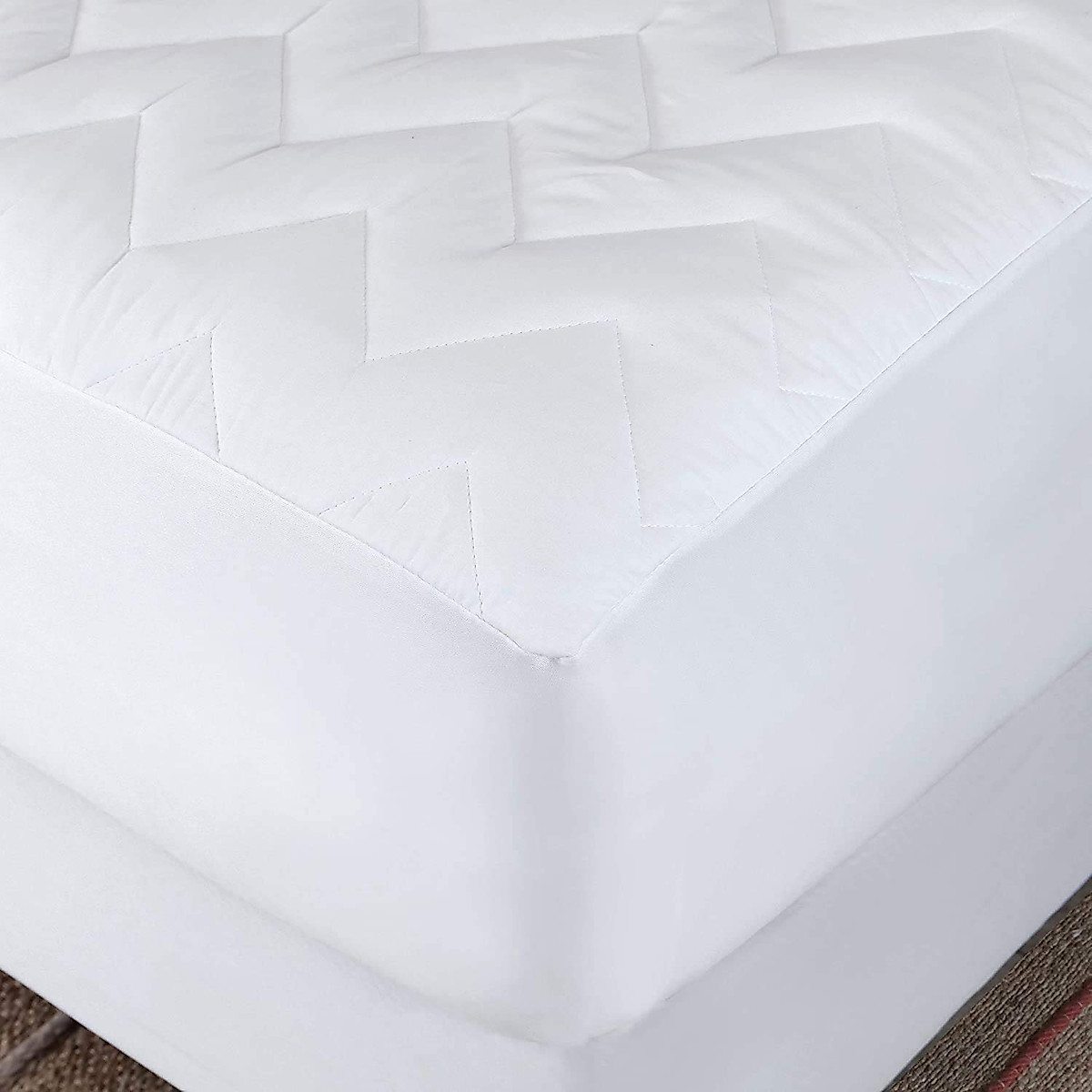Waterguard Quilted Cotton Mattress Pad - Crib Size - Soft, Comfortable, and Fluffy Mattress Pad - Waterproof Mattress Protector Stretched 7" for Snug Fit on Regular Sized Mattress.