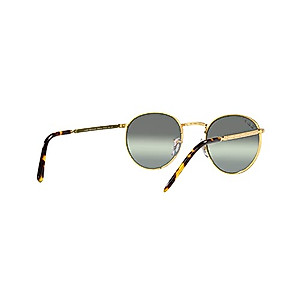 Ray-Ban RB3637 New Round Sunglasses, Legend Gold/Polarized Clear Gradient Dark Green, 53 mm