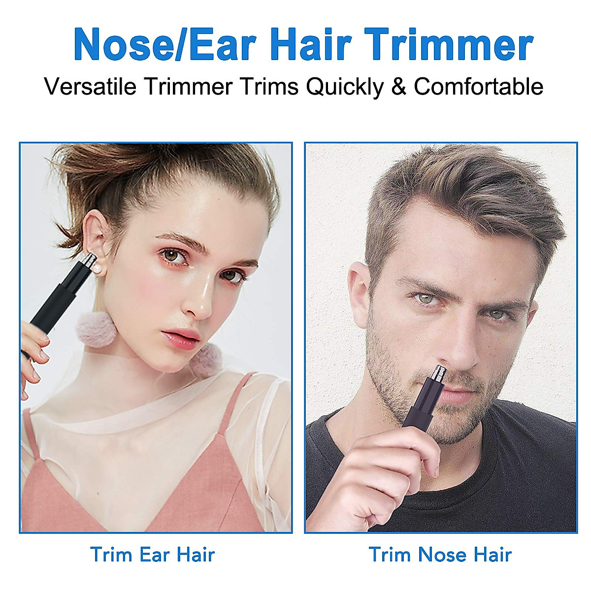 RAINBEAN Ear and Nose Hair Trimmer for Men and women-2020, Professional Nose Hair Trimmer with Stainless Steel Blad & IPX7 Waterproof System, Facial Eyebrow and Nose Hair Remover.