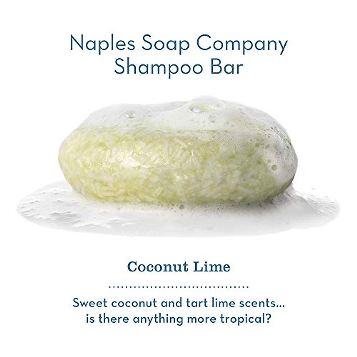 Naples Soap Company Solid Shampoo Bar for All Hair Types – Eco-Friendly, Free of Parabens, Alcohol, Pthalates – Handmade, pH Balanced, Hydrating Haircare, Lasts 50-75 Uses – Coconut Lime, 1.75 oz