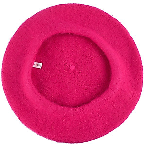 Hat To Socks Wool Blend French Beret for Men and Women in Plain Colours (Fuchsia)