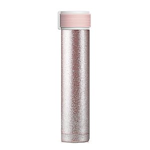 asobu Skinny Glitter Fashon Forward Double Walled Stainless Steel Insulated Water Bottle Bpa Free 8 oz (Nude)
