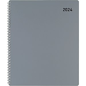 2024 Office Depot® Brand Monthly Planner, 8-1/2" x 11", Silver, January to December 2024, OD001630