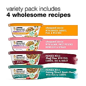 Beneful Purina High Protein Wet Dog Food Variety Pack, Prepared Meals & Chopped Blends - (16) 10 oz. Tubs