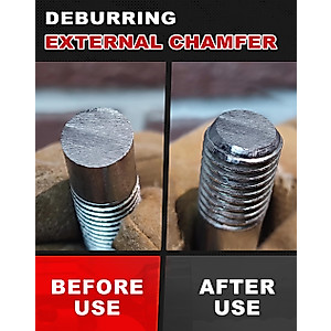 EZARC Tungsten Carbide Deburring Chamfer Tool, External Rotary Deburring 1/4 inch Hex Shank Remove Burr, Repair Tools for Damaged Metal Steel Screws, Bolts and Fasteners
