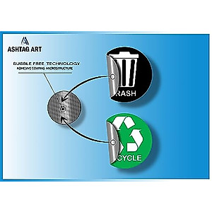 Ashtag Art Organize Trash and Recycling bin by Using Our Durable Trash Recycle Stickers .Each Measuring 5x5 inch Radius Designed to Simplify Your Garbage bin