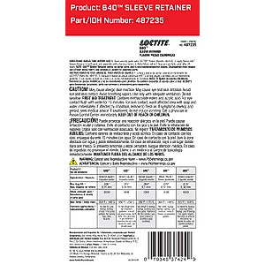 Loctite 37424 640 High Strength Sleeve Retainer Tube, 6-milliliter