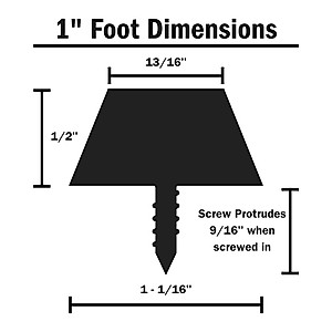WALRUS OIL - Cutting Board Feet, Rubber Bumper Protectors with Stainless Screws (Black, 1") 8-Pack