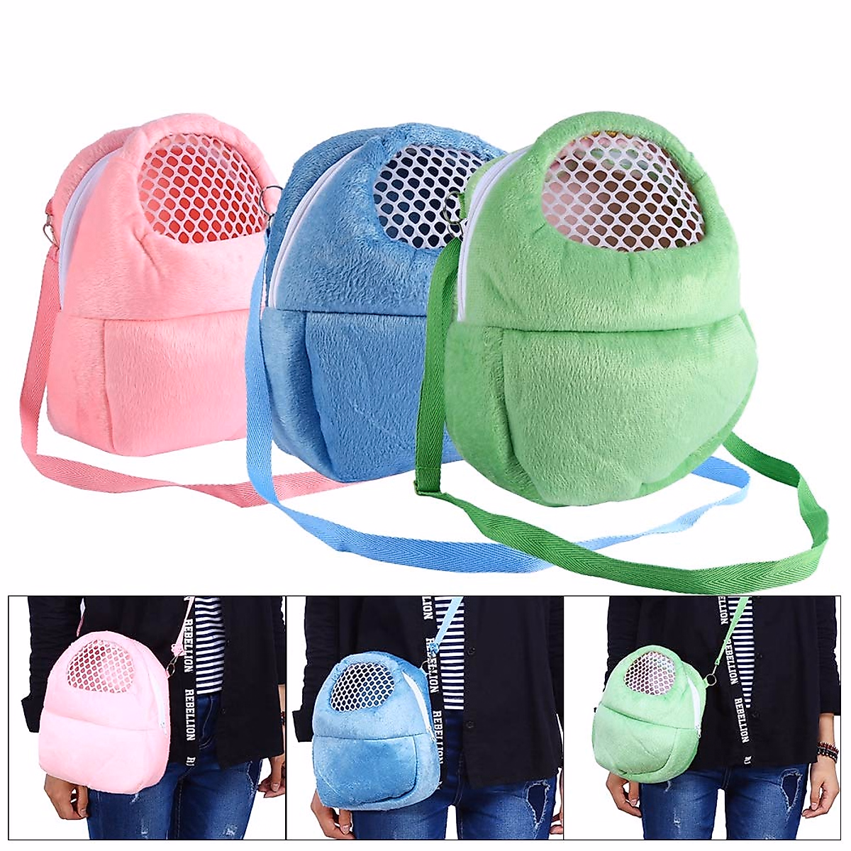 Ferret Carrier Bag,Ferret Sling Carrier Pet Carrier Bag Hamster Rat Cat Rabbit Pet Sling Carrier Backpack Hedgehog Chinchilla Ferret Slee Outdoor Traveling Bag Handbags Backpack(Green)