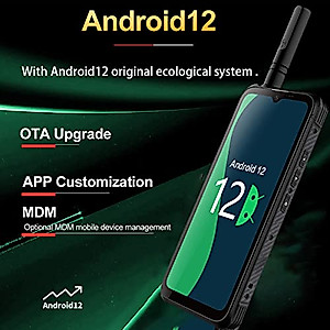 CONQUEST 5G Rugged Smartphone, S23 Unlocked Cell Phone with PTT Button, Android 12, 6.58'' Screen, 12GB+256GB, 10000mAh Battery, 108MP Main Cam, Dual SIM, NFC (Red-DMR)