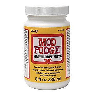 Decoupage Kit | Set 8oz Bottles of Mod Podge Waterbase Sealer/Glue/Finish (Matte + Gloss Finish) | 4pk Foam Brush Set