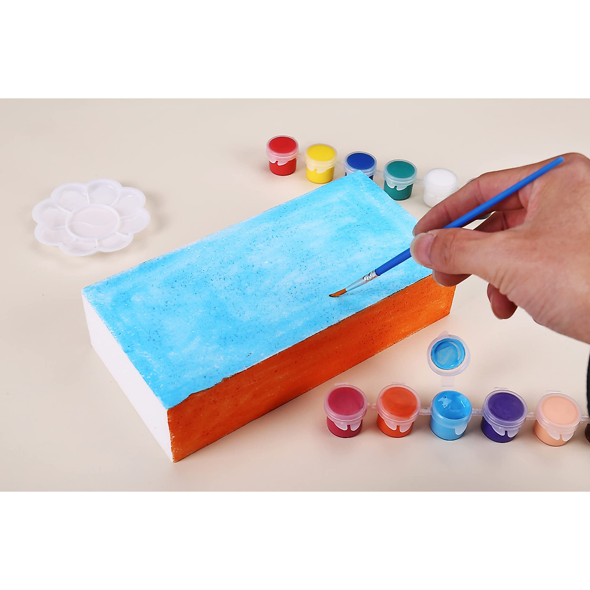 AMZQNART 4 Pack Craft Foam Blocks, 8x4x2 Square Polystyrene Foam Bricks for Art Sculpting, Flower Arrangements, Sculpture, Modeling, School and Home DIY.
