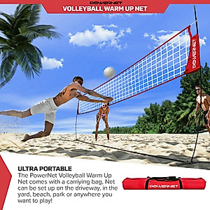 PowerNet Freestanding Volleyball Warm Up Net | Portable Design for Indoor Or Outdoor Use | Foldable One Piece Quick Setup Frame | Great for Hitting Serving Drills Small Scrimmage Or 1 On 1 Game
