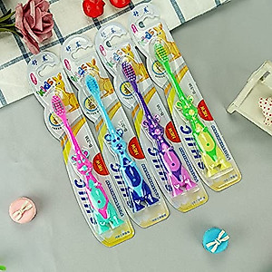 Kiminors, dobrygalpe 4 Pcs Cartoon Kangaroo Small Head Children Toothbrush With Extra Soft Bristles,Colorful, 40 x 100 x 80 MM