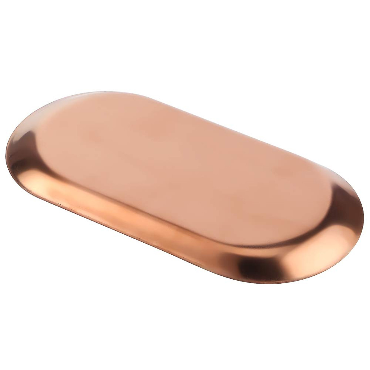 5pcs Stainless Steel Oval Shaped Towel Tray Cosmetics Jewelry Storage Tray Dish Plate (Rose Gold)