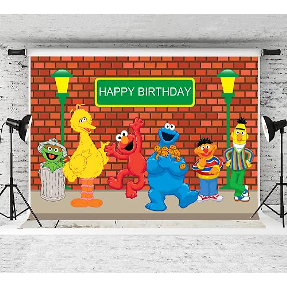 chaungda Sesame Street Photography Backdrop Photograph Studio Baby Shower Birthday Party Banner Supplies Party Supplies Background Decoration Photo booth Props 5x3ft (zf-tj122-5x3ft-fba)