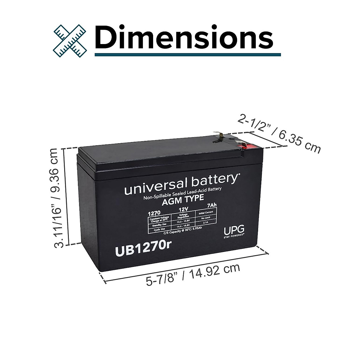 AlveyTech 12 Volt Battery Pack for Razor Power Core E90 and E95 (7 Ah, no Harness) - 12V Replacement Rechargeable SLA AGM, Batteries for Electric Scooter Kids Ride-On Toys, Toy Electronic Parts