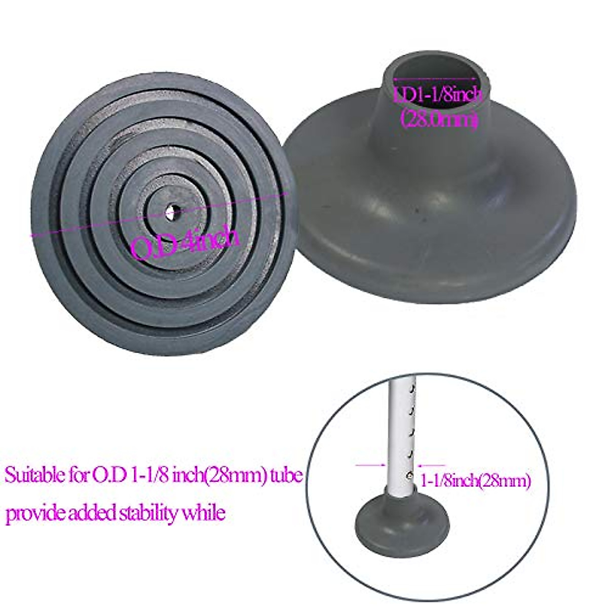 Replacement Feet for Assembly Toilet Safety Feet, Shower Stools and Transfer Bench for Elderly Disable with Upgrade Large Anti-Slip Mat (1-1/8)