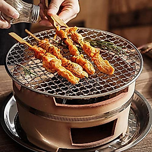 Portable Grill Charcoal Charcoal Barbecue Grill Stove BBQ: Household Pottery Clay BBQ Grill Stove Portable Camping Grill Stove Tabletop Smoker Grill Stove Portable Grill