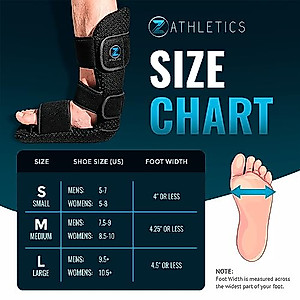 Z ATHLETICS Plantar Fasciitis Night Splint - Adjustable Foot Drop Support for Plantar Fascia Relief, Arch Pain, Achilles Tendonitis - Fits Women and Men (Black, Medium)