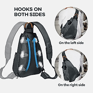 DWQOO Crossbody Sling Bag for men and women,Casual Daypack Shoulder bags Chest Bag, Travel Hiking Chest Daypack for 8" inch tablet,Grey