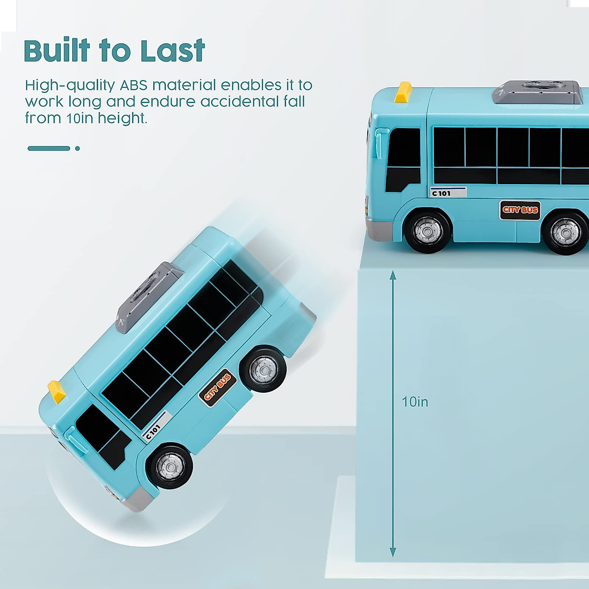 Joyibay Car Toy Bus for Toddlers - Simulation Steering Wheel School Bus Toys for Kids Educational Bus Driving Toy Musical Bus Transport Play Vehicles for Birthday and Easter Gift