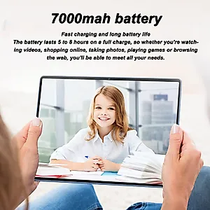 10 Inch Tablet, Android 11 Gaming Tablet, Octa Core Processor,12GB RAM 128GB ROM, 1080P HD IPS Display, 4G Network, 8MP+16MP Dual Camera, 2.4G/5G WiFi, BT, 7000mAh Battery, Blue