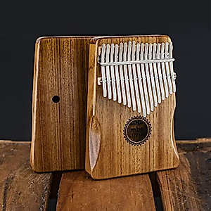 Hauoli Kalimba 17 Keys Thumb Piano with Protective Bag, Tuning Hammer and Study Instruction Artisan Newly Designed Mbira (Sandalwood)
