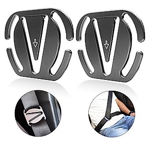 qijk Seat Belt Clips Seat Belt Adjuster Seat Belt Adjuster Clip Adult Children Pregnant Women Comfortable Universal Shoulder and Neck Seat Belt Positioner Latch 2 Pieces