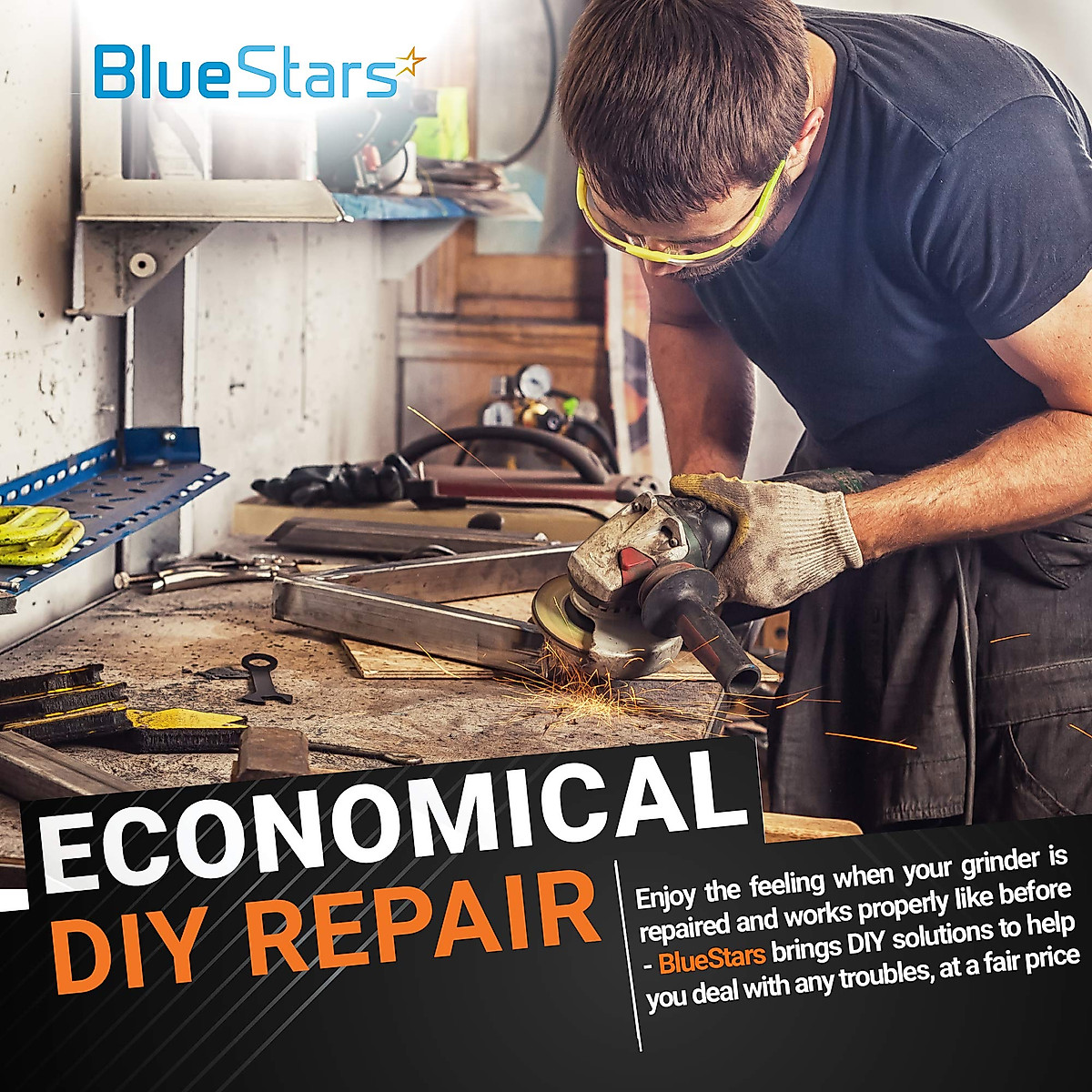 BlueStars 2 Packs SEWA20 Adjustable Lock-nut Grinder Wrench - Exact Fit For Dewalt Bosch & other Grinders (10-30mm)