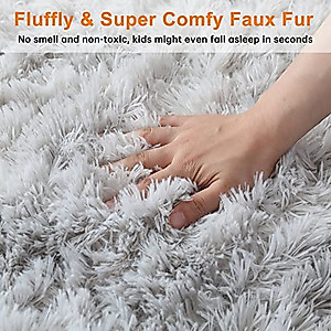 Aternoon 5.3 x 7.5 Feet Shag Area Rugs, Super Soft Fluffy Shaggy Rug Floor Carpet for Living Room, Children Bedroom, Nursery Play Room, Home Decor, 5x8