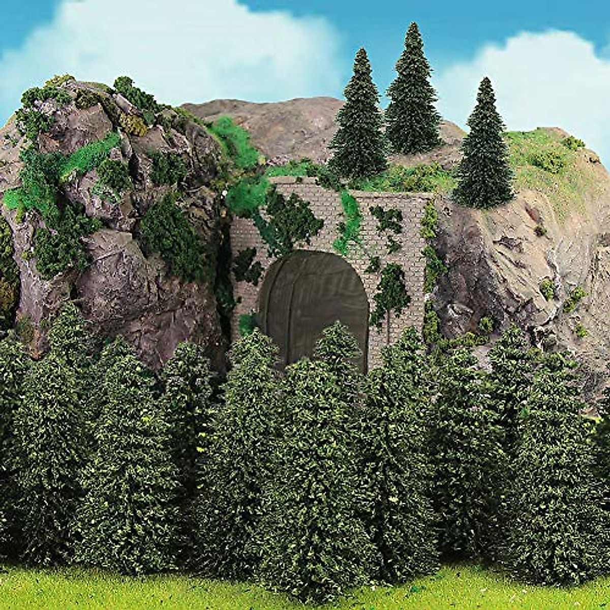 S0805 50PCS Dark Green Pine Model Cedar Trees 2.05inch (52mm) for Model Railroad Scenery Landscape Layout HO N Scale New (2Inch)