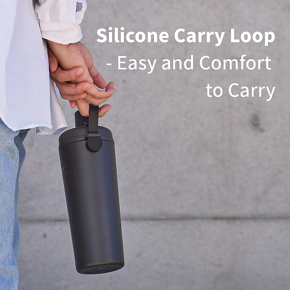 ACEVIDA 28oz Stainless Steel Double Insulated Tumbler with Ceramic Coating Inside, Magnet Design to Attract the Lid, Leakproof, Silicone Top Straw, Silicone Carry Loop, Fit in Cup Holder (Peach)