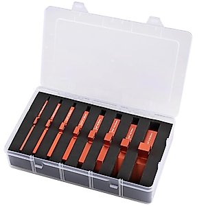 Neitra Router Table Setup Blocks Woodworking - 8pcs Aluminum Alloy Precision Setup Bars for Routers Tables Saw Accessory, Measuring Height Depth Angle Gauge with Storage Case (Each in Varies Thick)